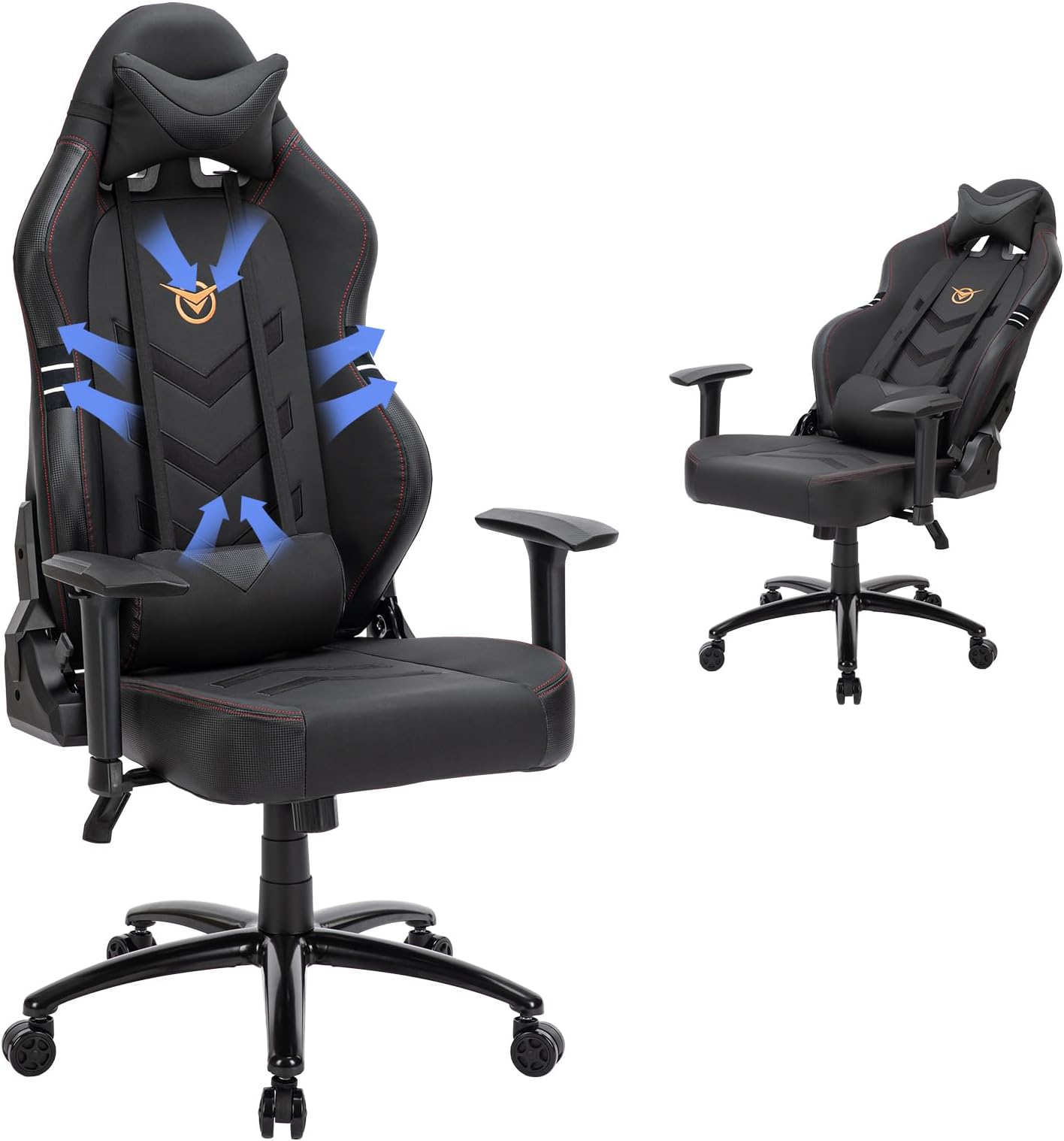 Amazon.com: RS Gaming™ Vertex Ergonomic Faux Leather High-Back Gaming ...