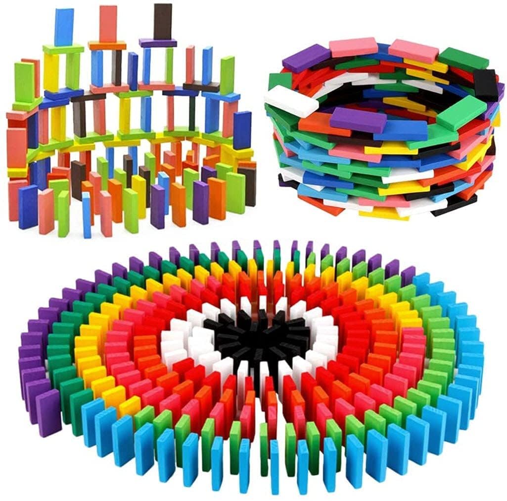 NIRLABH Colorful Wooden Dominoes Blocks Games Imported Domino for Kids ...