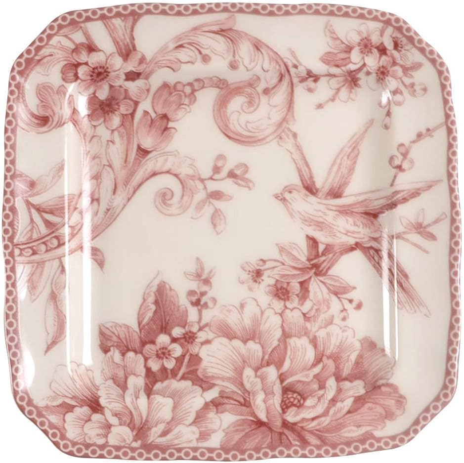 Amazon.com | 222 Fifth Adelaide Maroon Square Appetizer Plate: Dinner ...