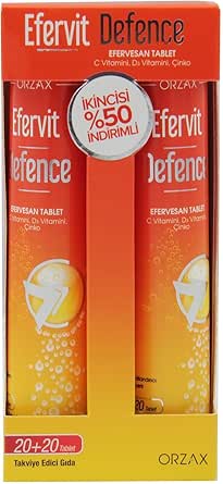 Orzax Efervit Defence 20 Eff Tablet 2.%50 Indirimli : Amazon.com.tr ...