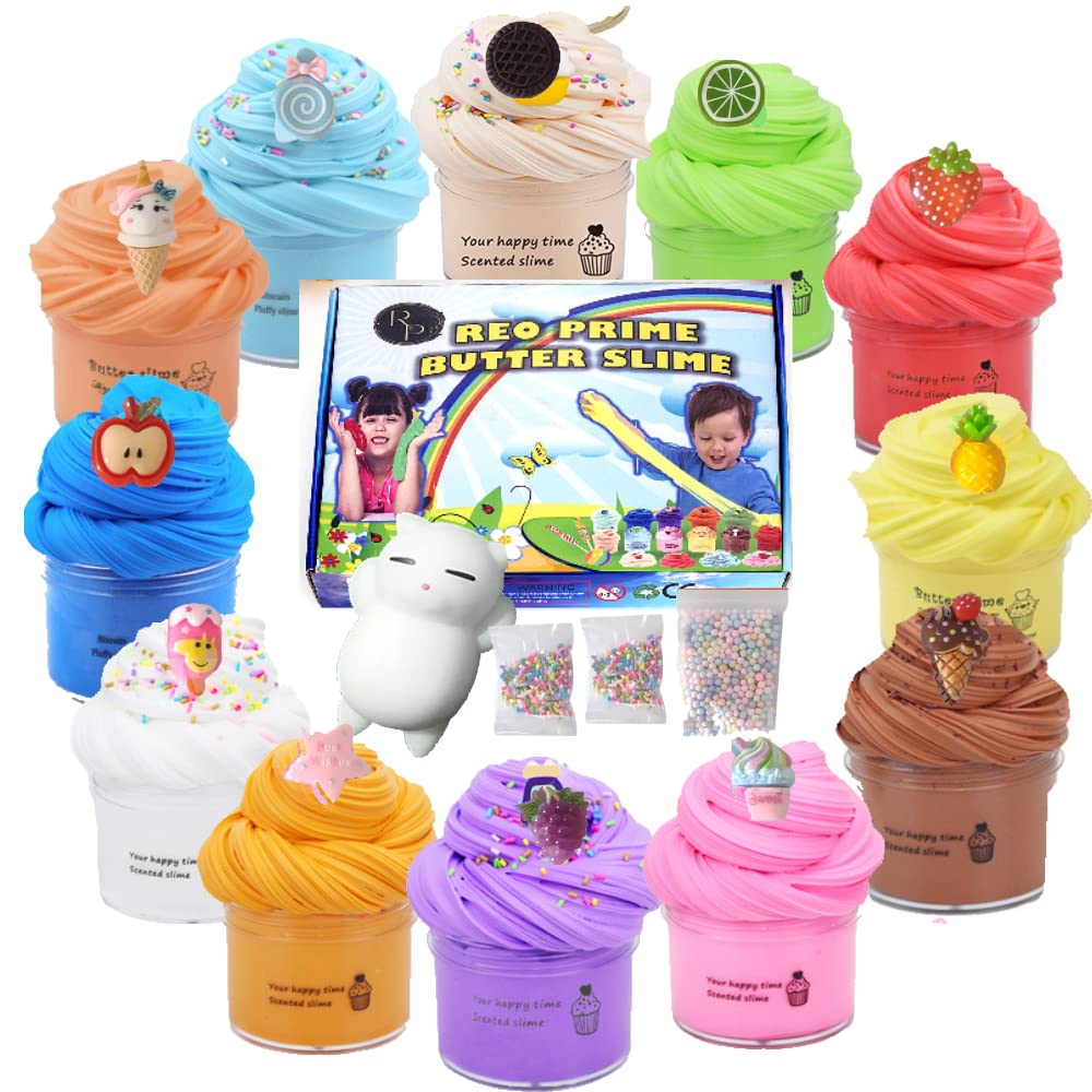 Buy 12 Big pack Fluffy Butter Slime playing Kit, with Cake, Candy and ...