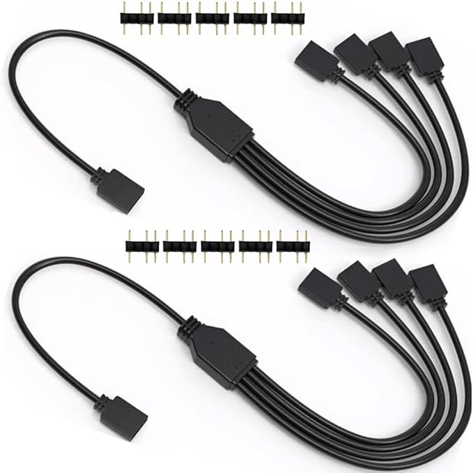 Amazon.com: Gebildet ARGB 1 to 4 Splitter Cable 5V 3 Pin Addressable ...