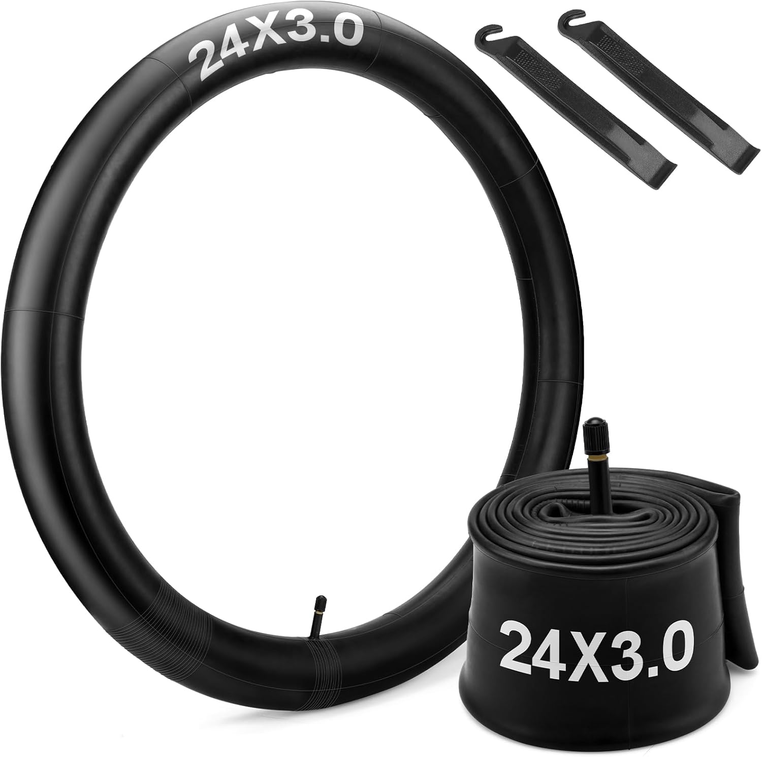 Amazon.com : Vershin 2 Pack 24" x3.0 Bike Tube, 24" Fat Tire Tubes, 24 x 2.5/3.0 Inner Tube with ...