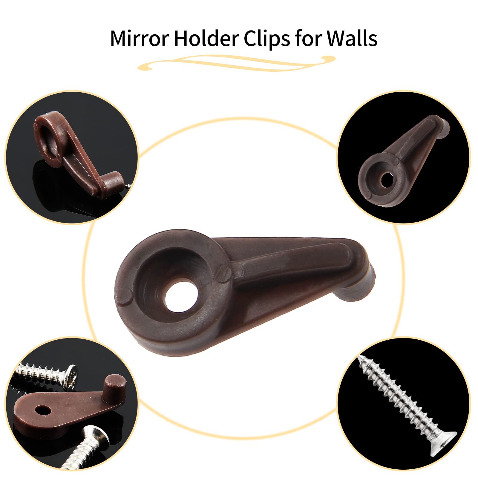 Snapklik.com : 60 Pack Glass Window Clips Brown Retainer Clips, Glass ...