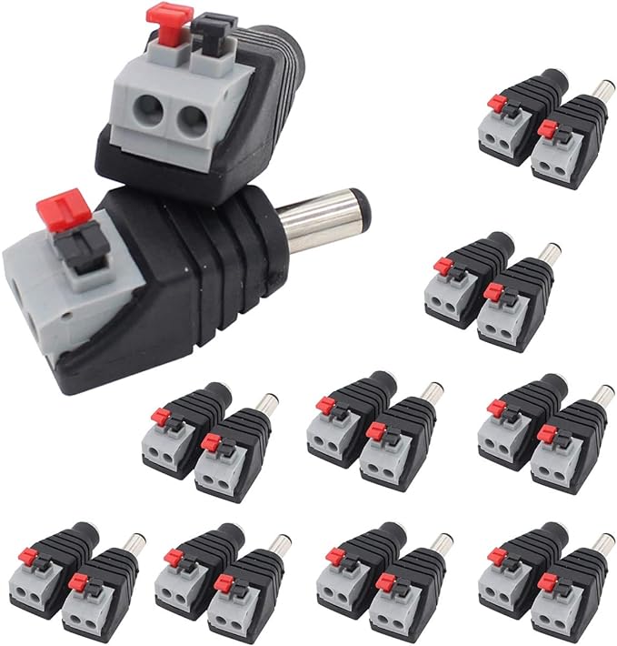 Amazon.com: exgoofit DC Power Connector Plug 10 Pairs Male and Female ...