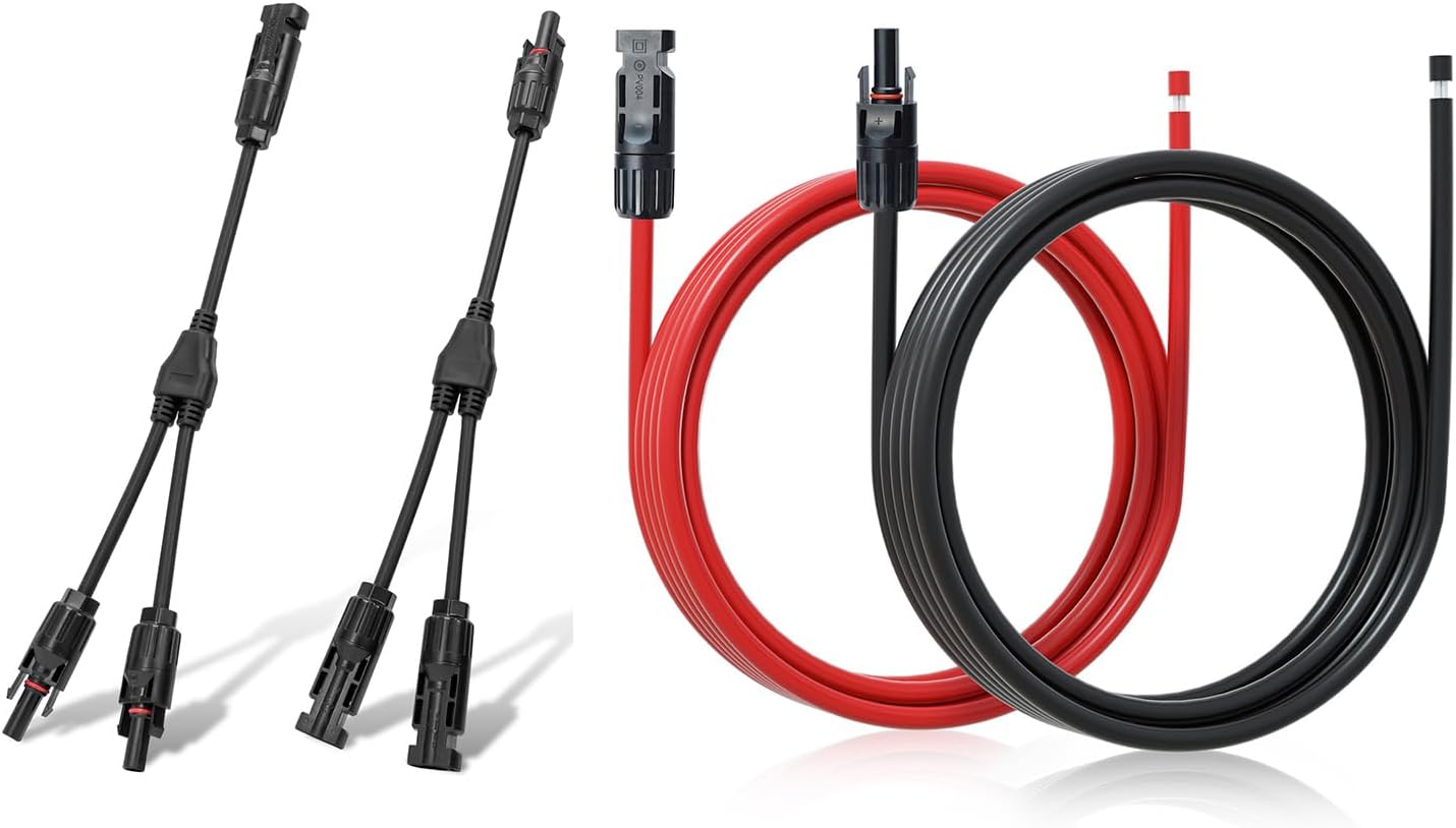Amazon.com: ECO-WORTHY Solar Connectors Y Branch and 10FT 10AWG Solar ...