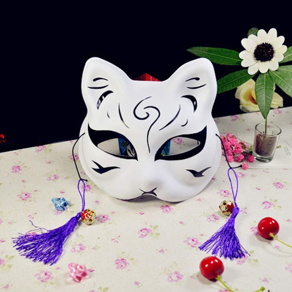 PRETYZOOM 4Pcs kitsune fox half face assecories cosplay party supplies ...