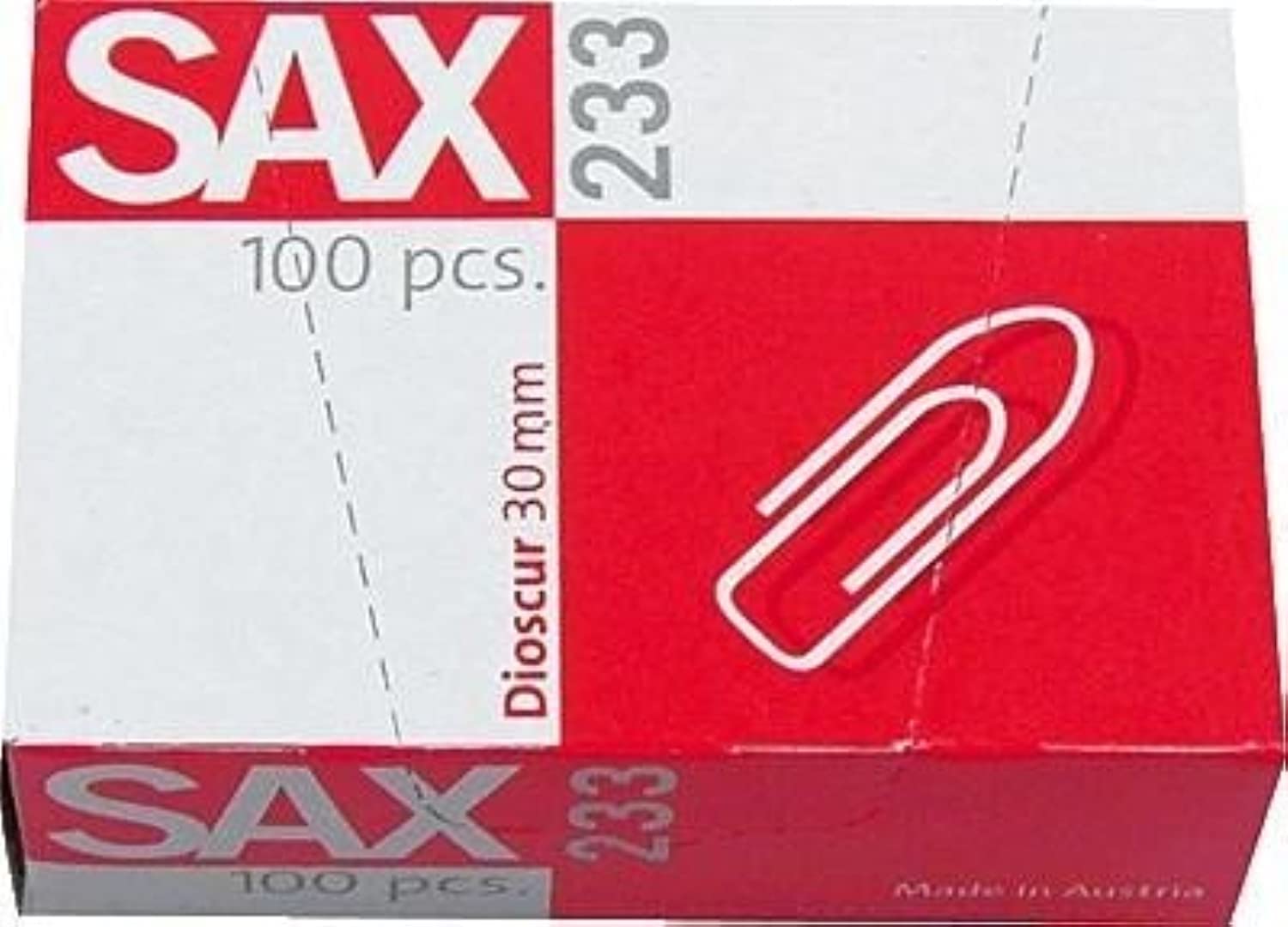 SAX - Paper Clips 233 30MM (100 Clips/Pack) : Amazon.ae: Office Products