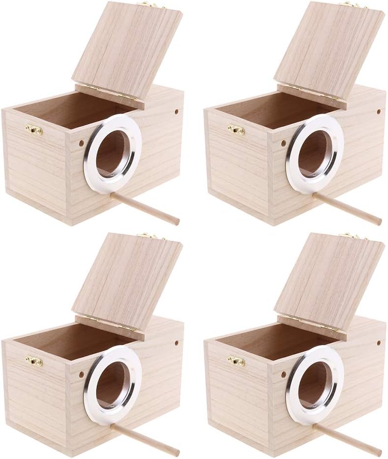 joyMerit 4Pcs Budgie Nest Box Breeding Boxes Aviary Bird Nesting With ...