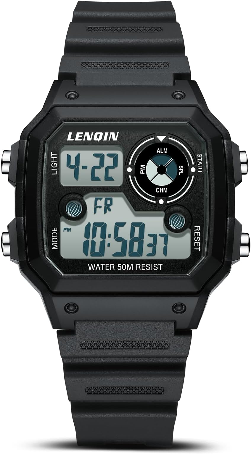 LN LENQIN Mens Watches Digital Watches for Men 30M Waterproof Sports ...