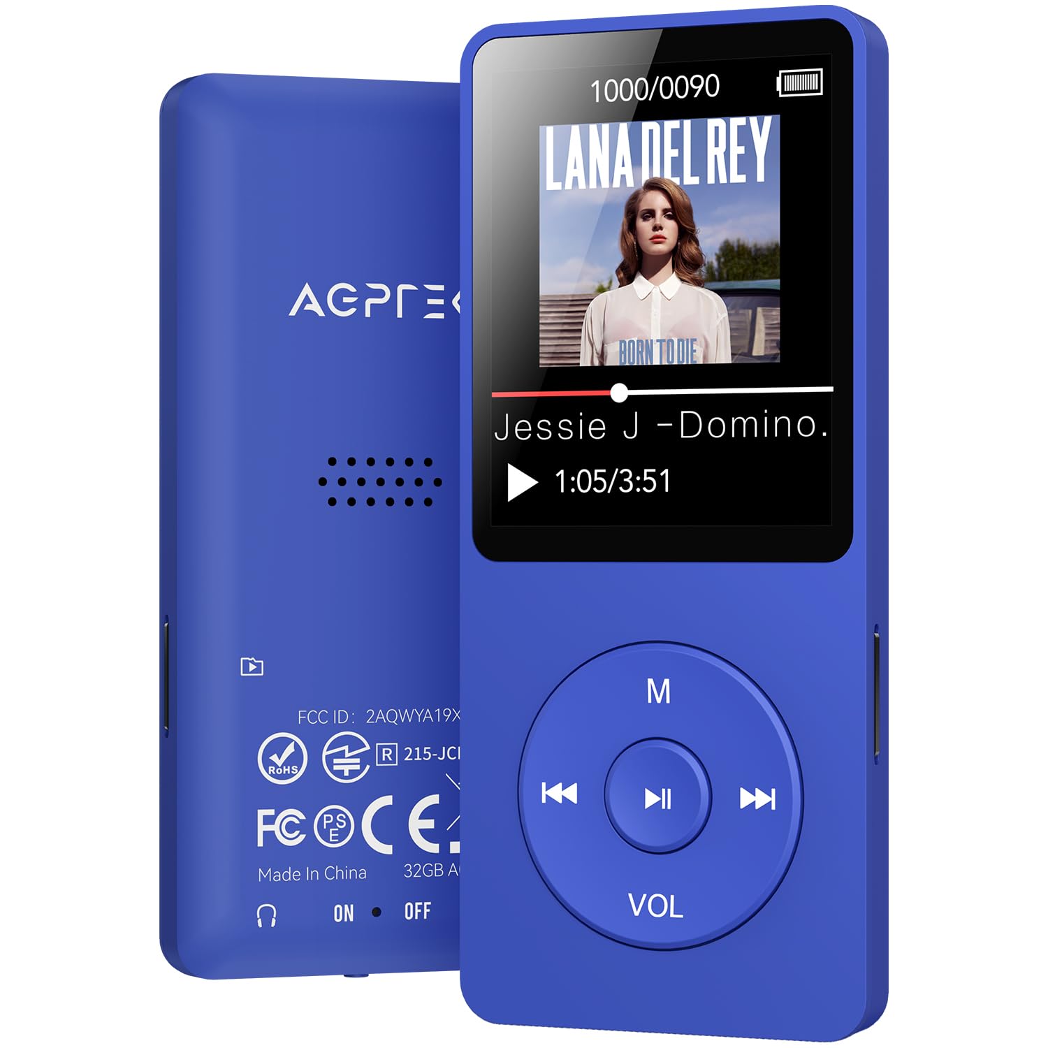 Amazon.com: AGPTEK A02 MP3 Player with Bluetooth 5.3, 1.8 inch Screen ...
