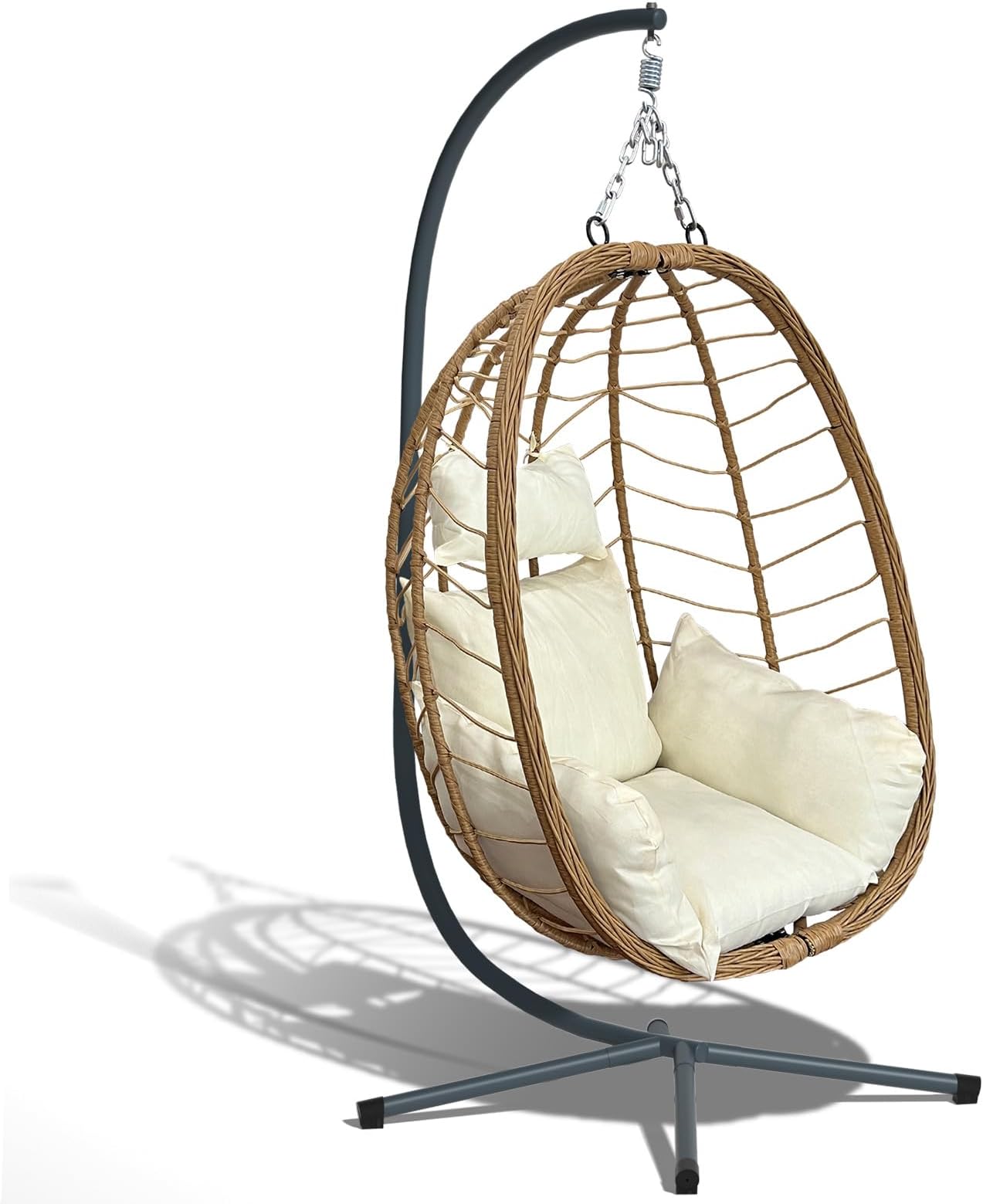 Amazon.com : Hanging Egg Swing Chair with Stand, Rattan Wicker Hanging ...