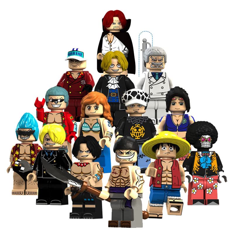 Buy 14Pcs Figurines One Piece Building Blocks- Mini Figures Building ...