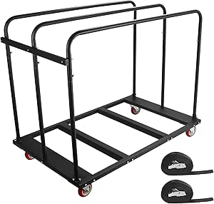 Amazon.com: Heavy Duty Folding Table Cart, Adjustable Alloy Steel Panel ...