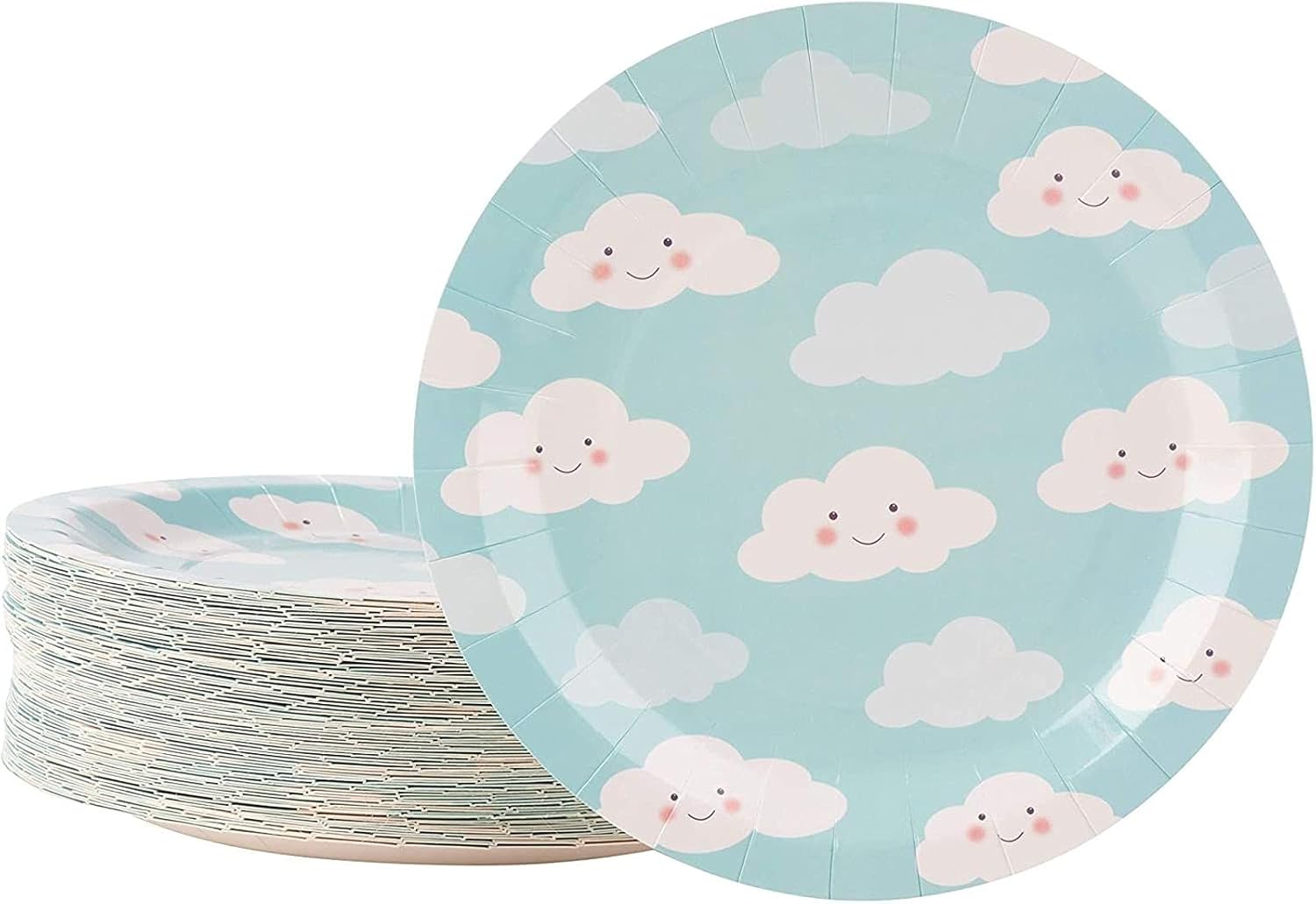 Amazon.com: Juvale Cloud Plates - 80-Pack Disposable Sky Blue Paper ...