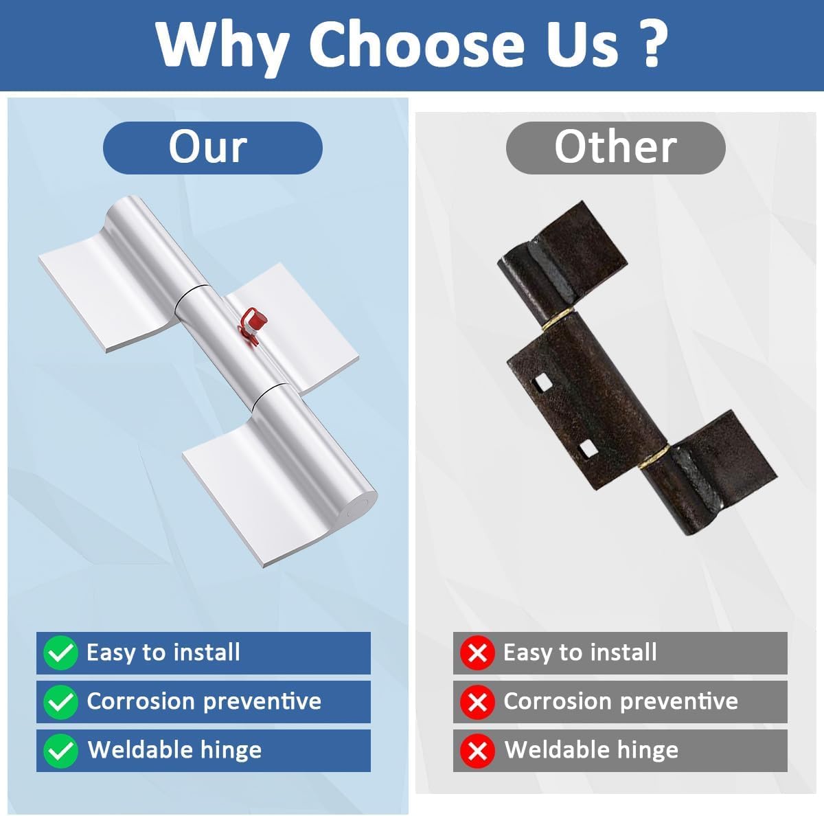 Snapklik.com : WKZO 9 Inch Aluminum Greaseable Weld On Door Hinge Ramp ...