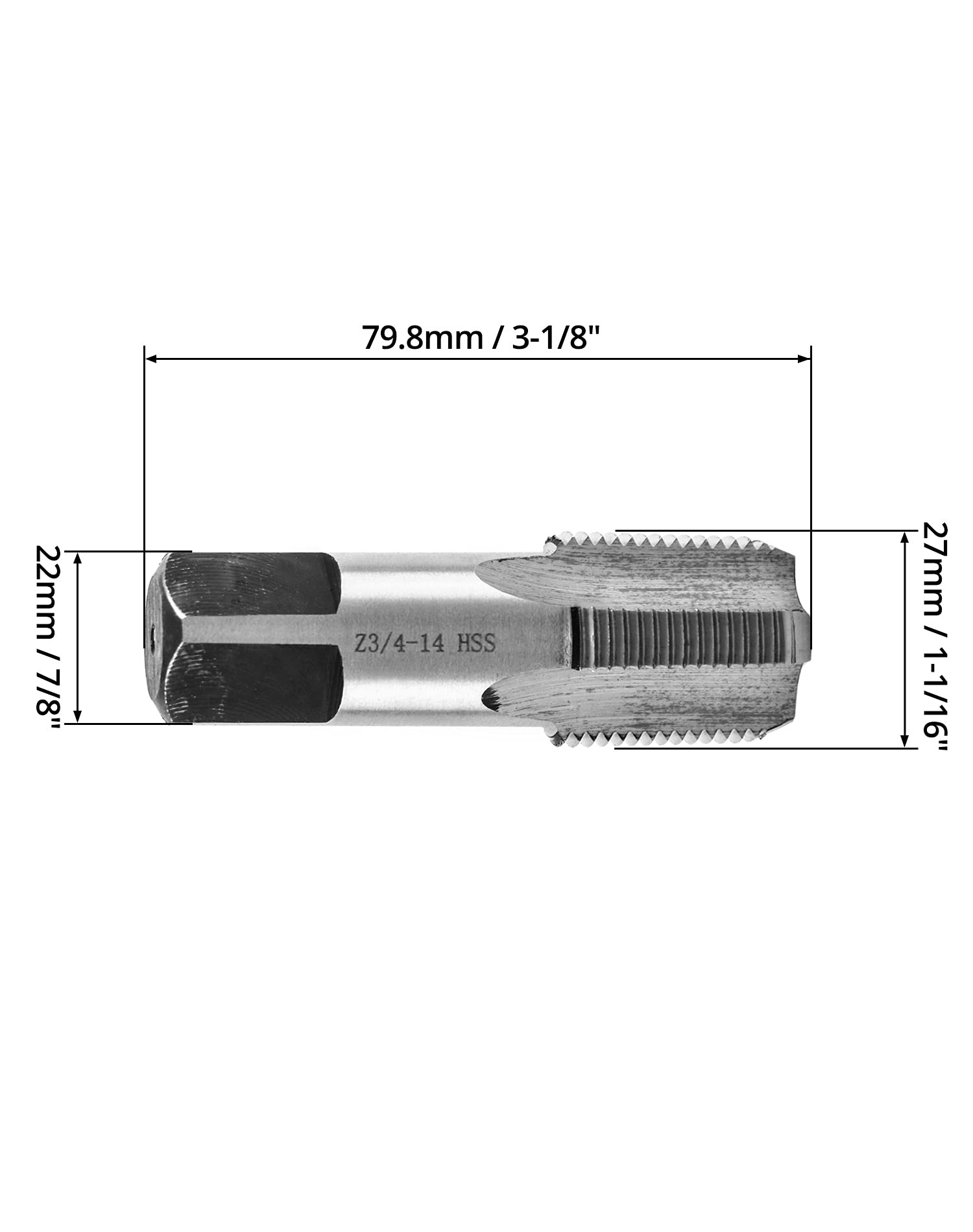 Snapklik.com : 3/4"-14 NPT Pipe Tap, Carbon Steel, For Clean And Re ...