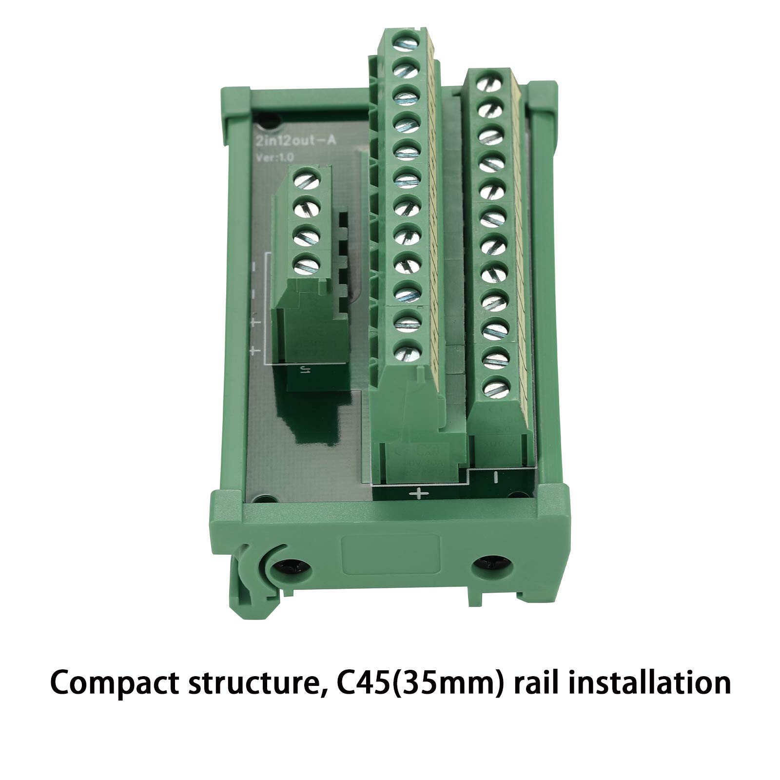 Snapklik.com : 2 In 12 Out Terminal Blocks Module, 25A DIN Rail And ...