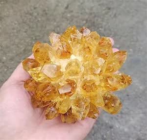 Amazon.co.jp: Natural Raw Citrine Crystal Stone Crystal Cluster Yellow Specimen Home Decor Decor ...