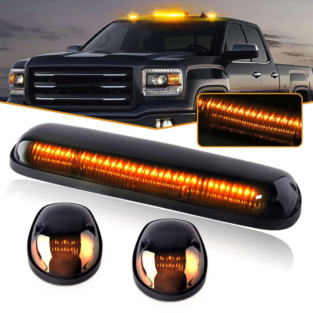 Amazon.com: Nrgedzam LED Cab Marker Roof Running Lights Amber 30 LED ...