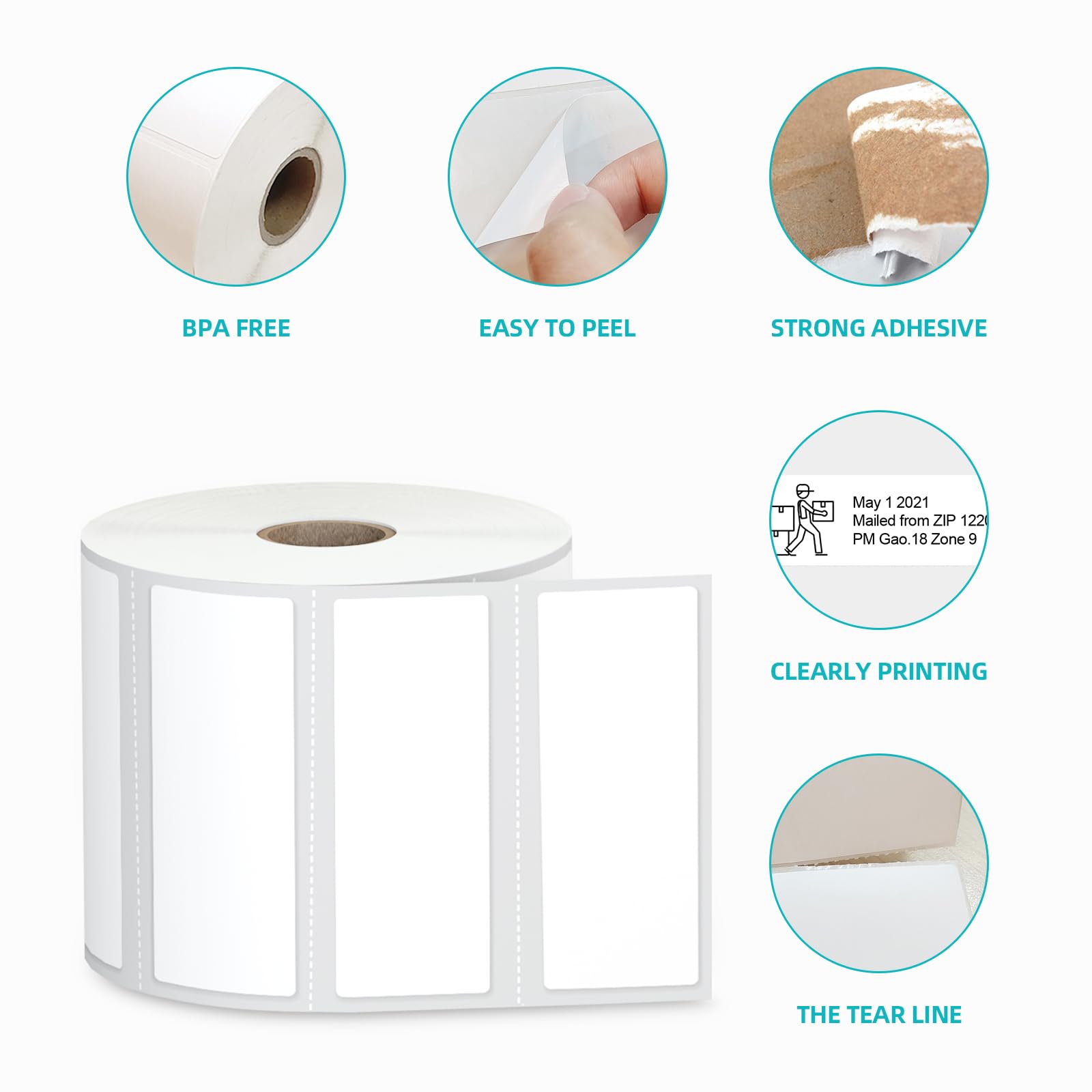 Snapklik.com : Kingtac (15,600 Labels/12 Rolls) Zebra 3x1 Labels ...