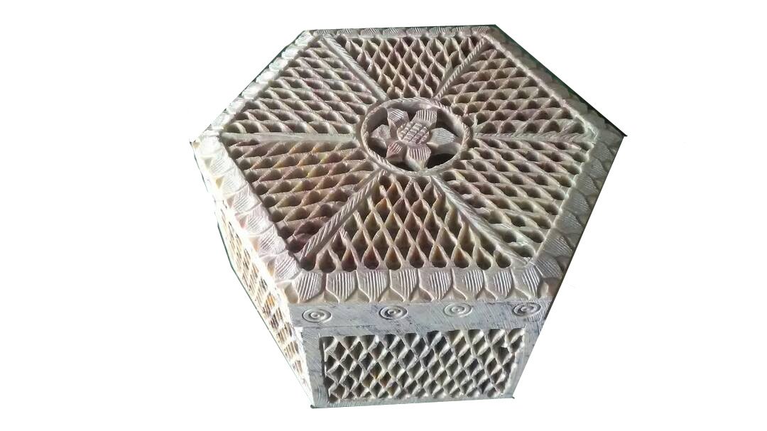 Buy Carved Hexagon recto Box 6" (set of 3) Online at Low Prices in ...