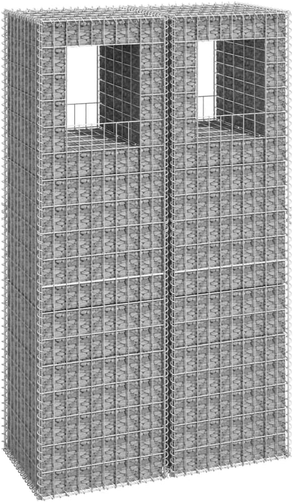 Amazon.com: SKM Gabion Basket Posts 2 pcs 19.7"x19.7"x70.9" Iron ...