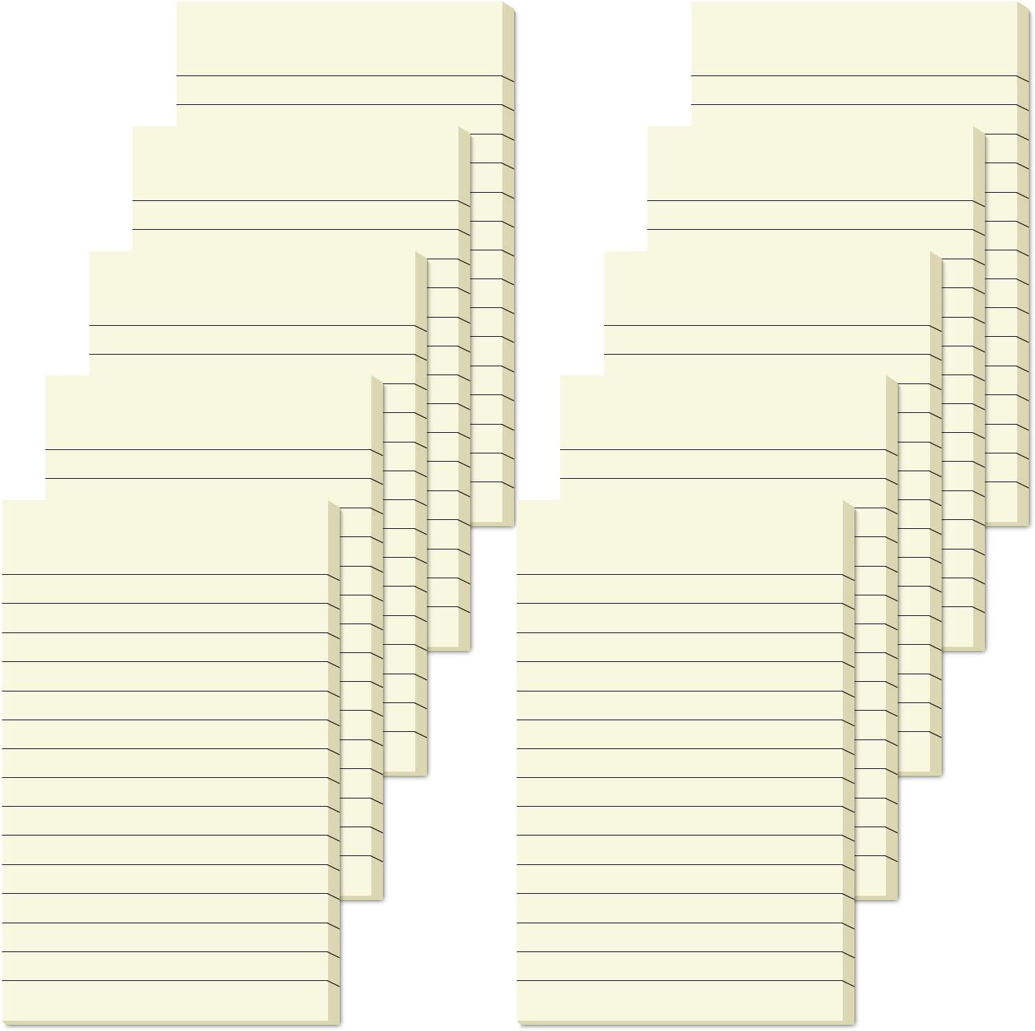 Amazon.com : Sticky Notes 3x5 Lined Ruled Post Stickies, 10 Pack Lined ...