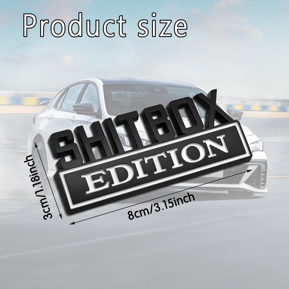 Snapklik.com : Shit Box Edition Emblem, Car Exterior Emblems Badge 3D ...