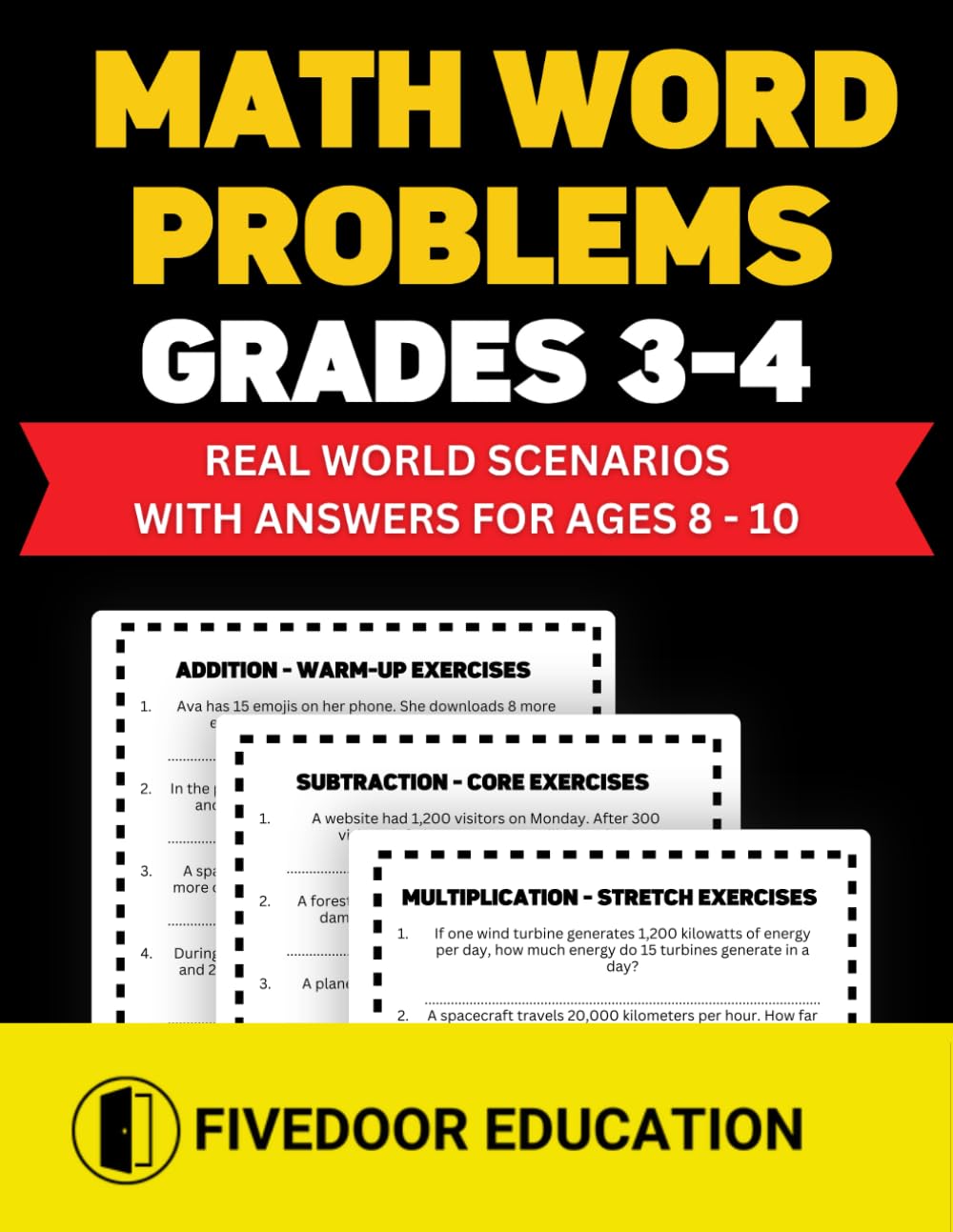 Math Word Problems Grades 3-4: Real World Scenarios With Answers For ...