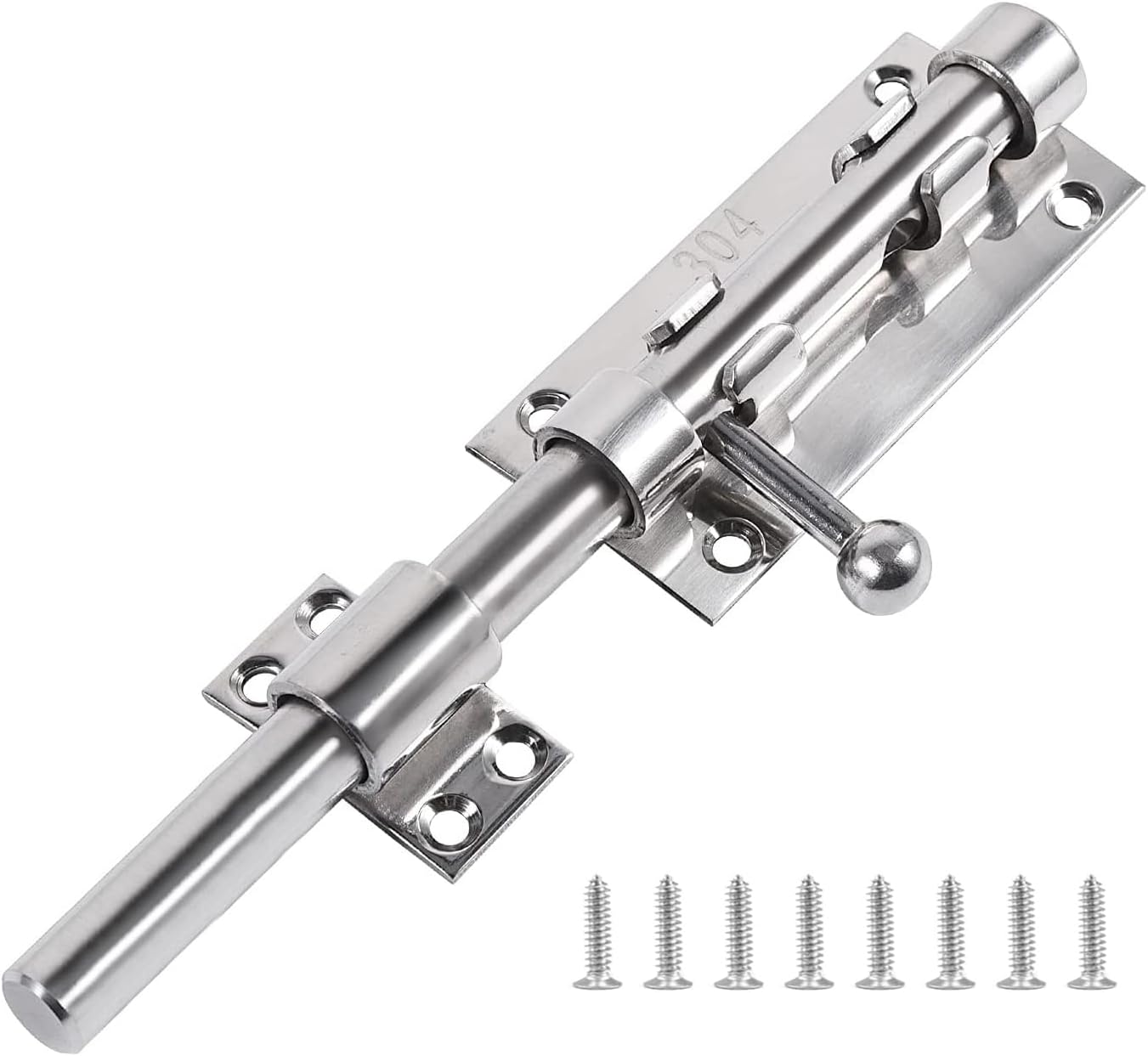 YKUKIZEE 2 Pack Heavy Duty Slide Bolt Gate Latch with 7 mm Padlock Hole ...