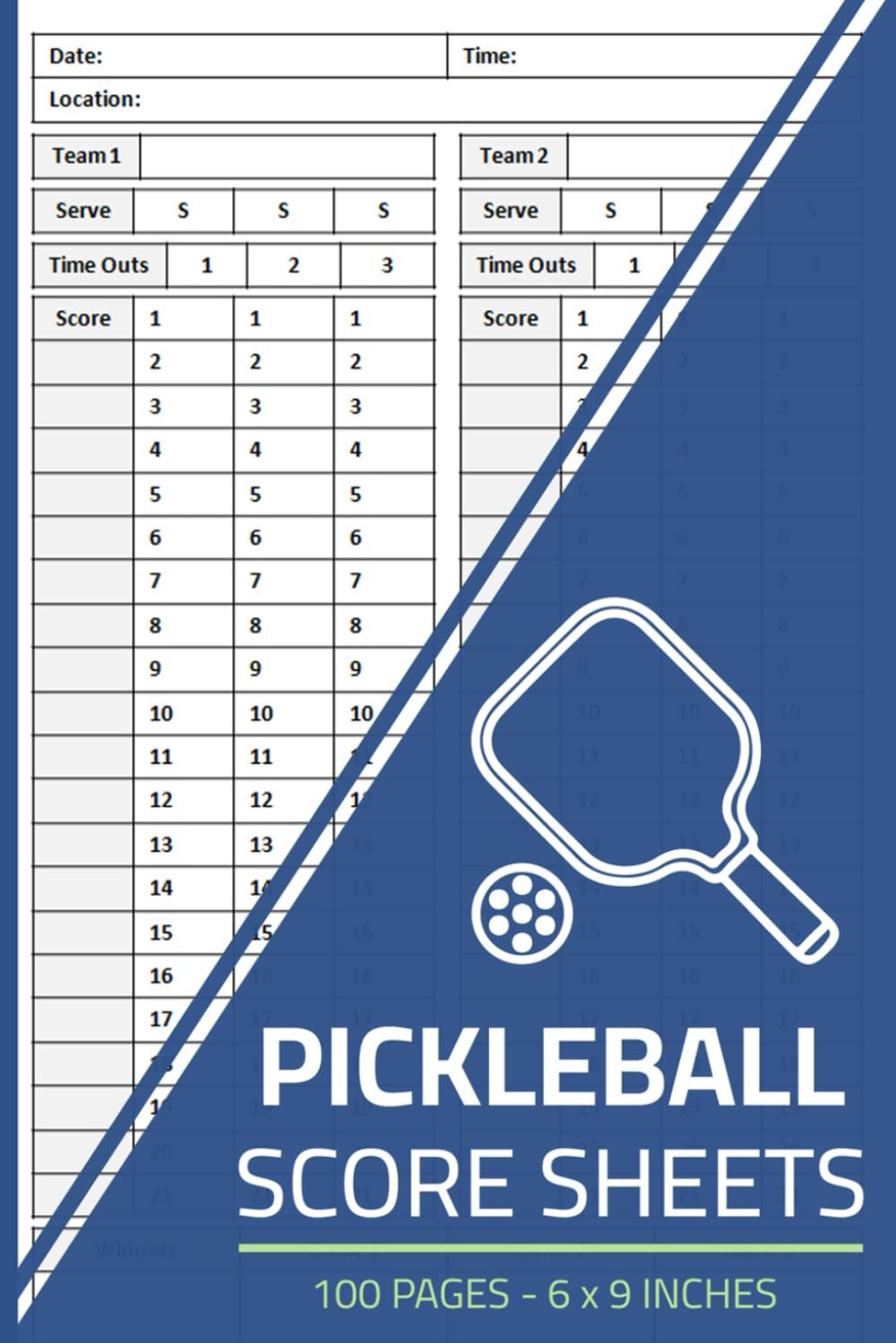 Pickleball Score Sheets: Pickleball Game Score Record Log Book ...