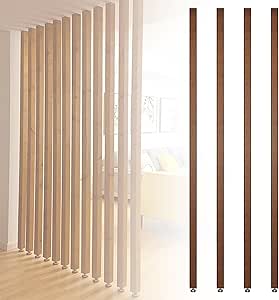 Wall Partition Room Divider Floor to Ceiling Wooden Slats, 160 180 200 ...