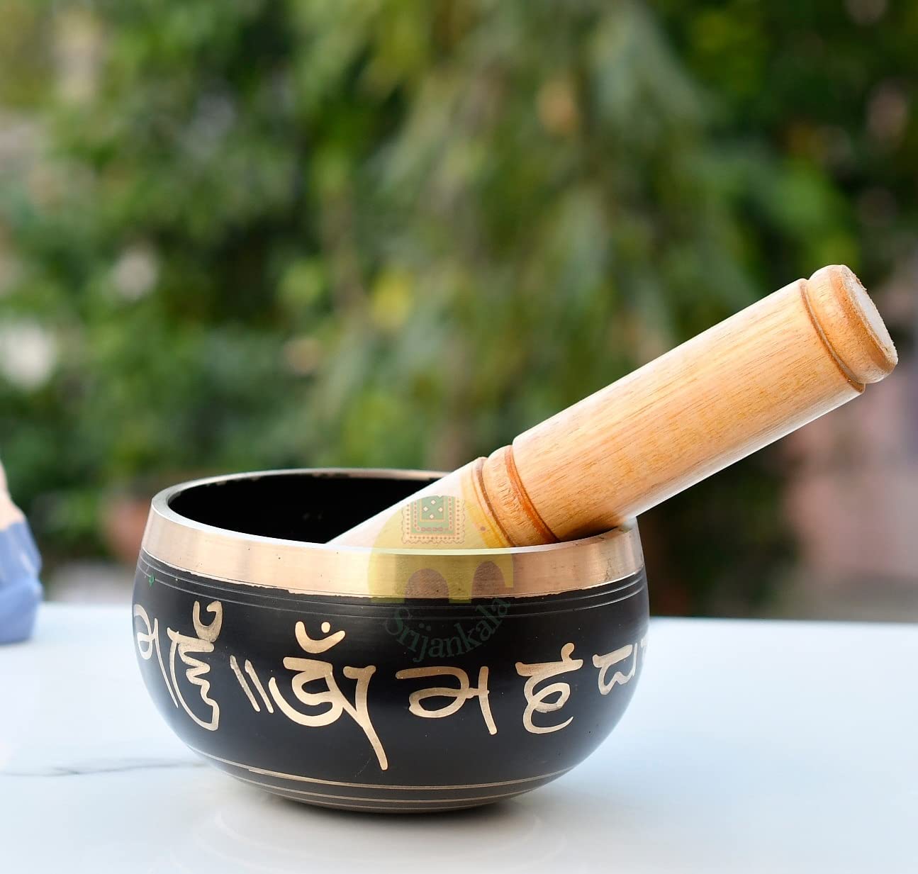 SRIJANKALA Prayer Instrument with Wooden Stick Meditation Bowl Music ...