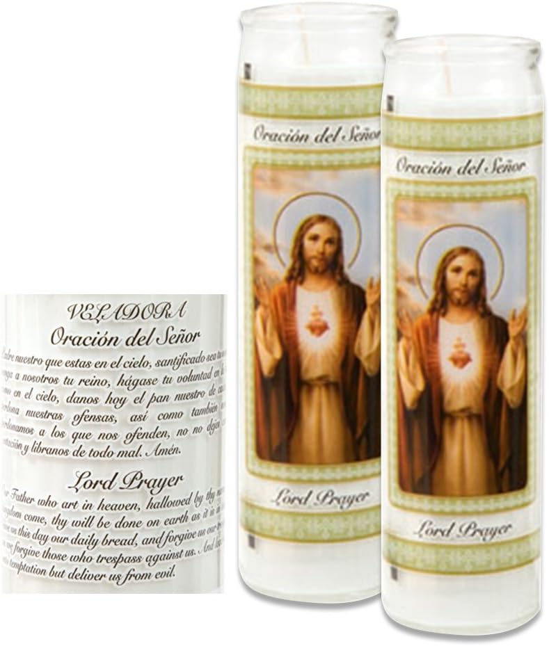 Buy Catholic Prayer Candles - Set Of 2 Religious Candles - Real Wax ...