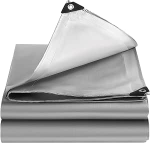 Amazon.com: EEATUZTL Tarps Heavy Duty Waterproof, 12 Mil Silver Heavy ...