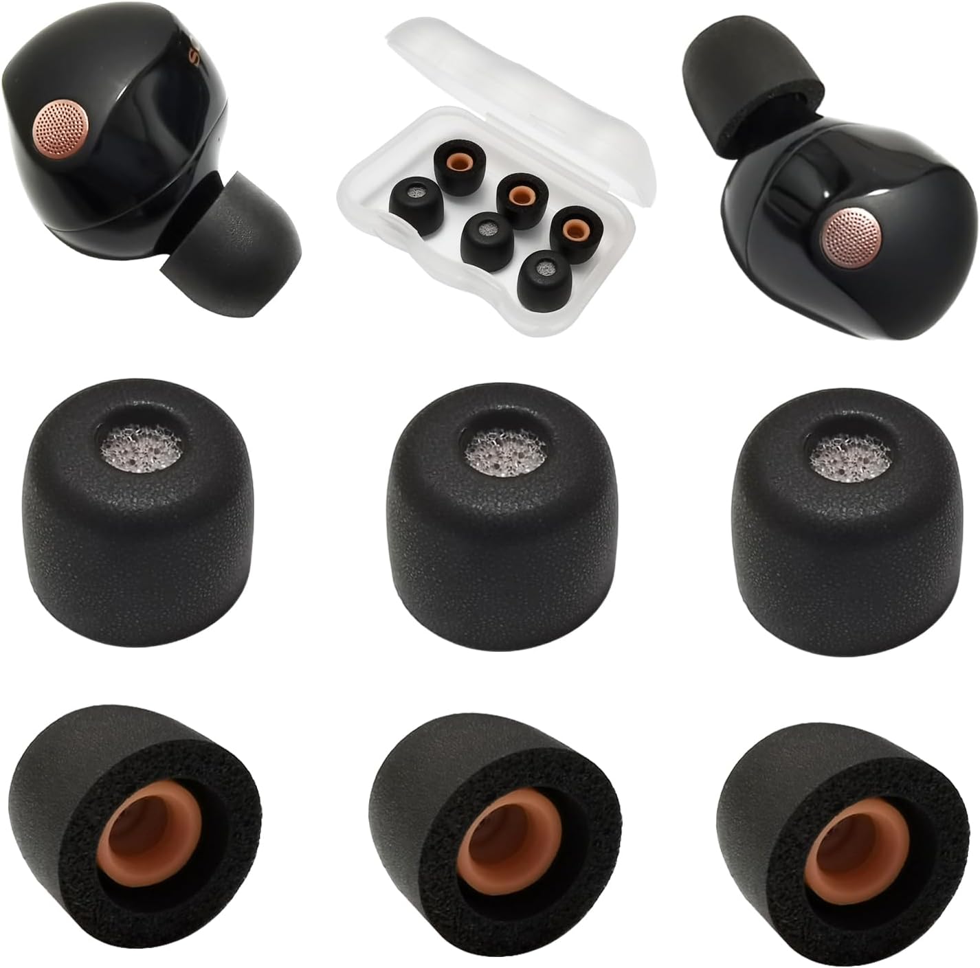 Amazon.com: AirFoams Pro Universal Memory Foam Ear Tips with Silicone ...