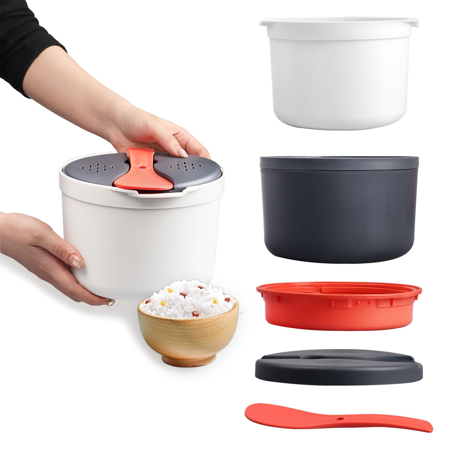 Gachiwar Microwave Rice Cooker, 2L Microwave Steamer with Filter ...