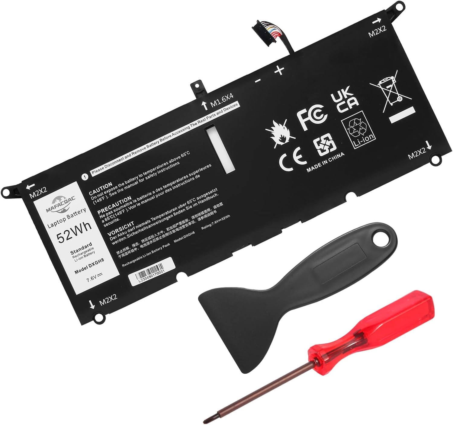 Amazon.com: MAFACBAC DXGH8 7.6V 52Wh Laptop Battery: Replacement for ...