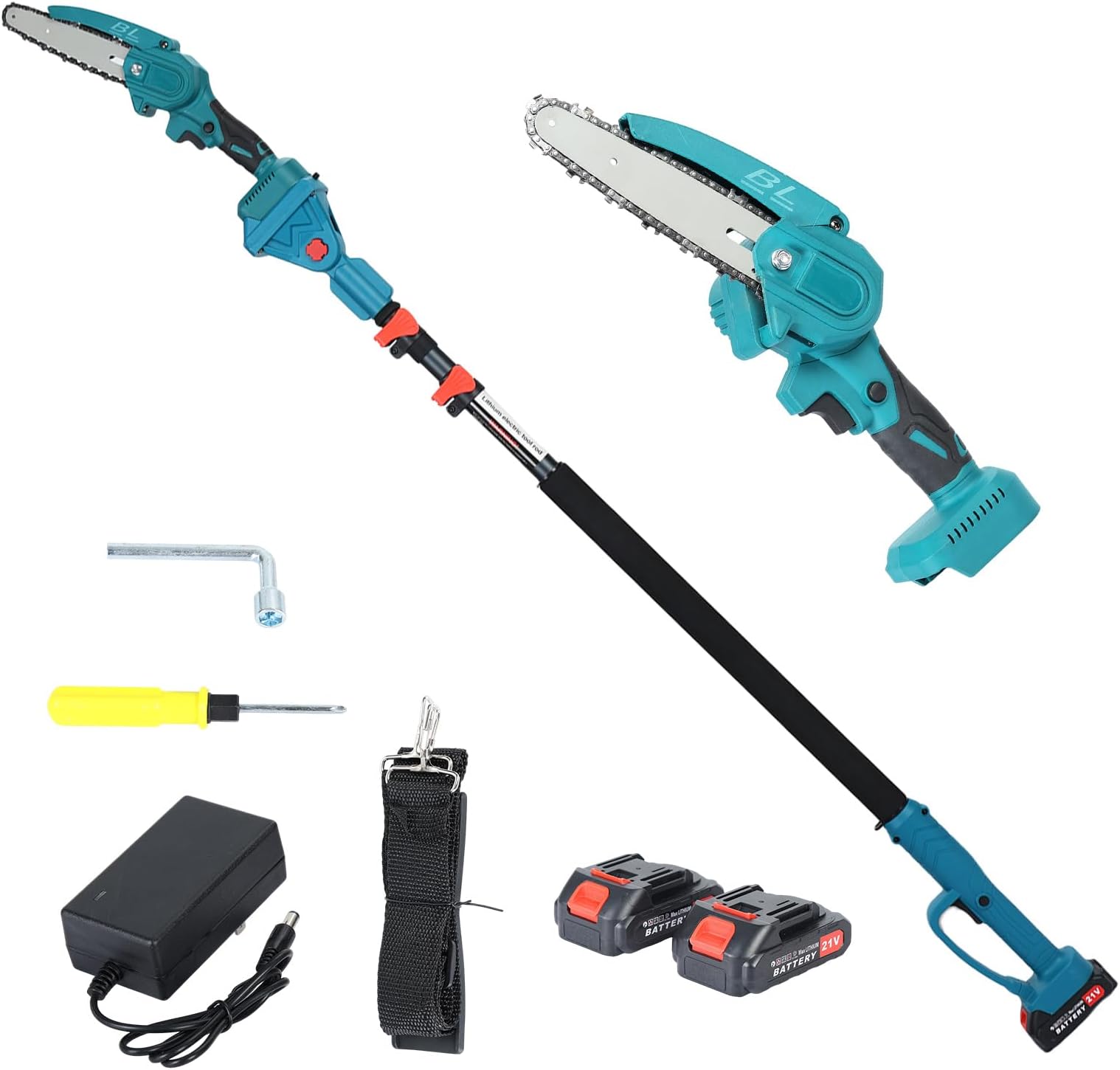 Amazon.com: 2 in 1 Brushless Pole Saw & Cordless Mini Chainsaw, 6 Inch ...