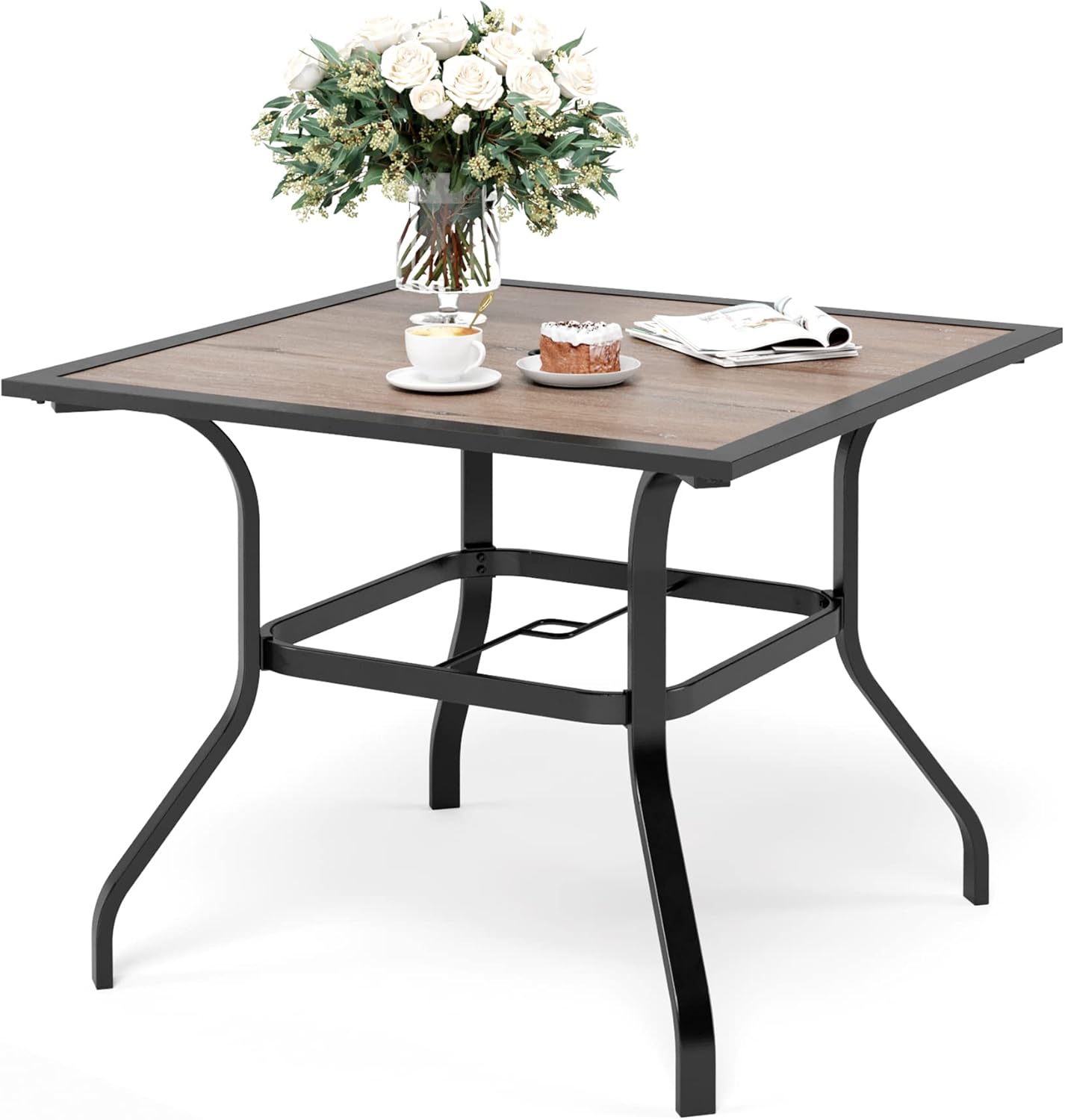 Amazon.com : SUNSHINE VALLEY 37" x 37" x 28" Patio Dining Table,Square ...