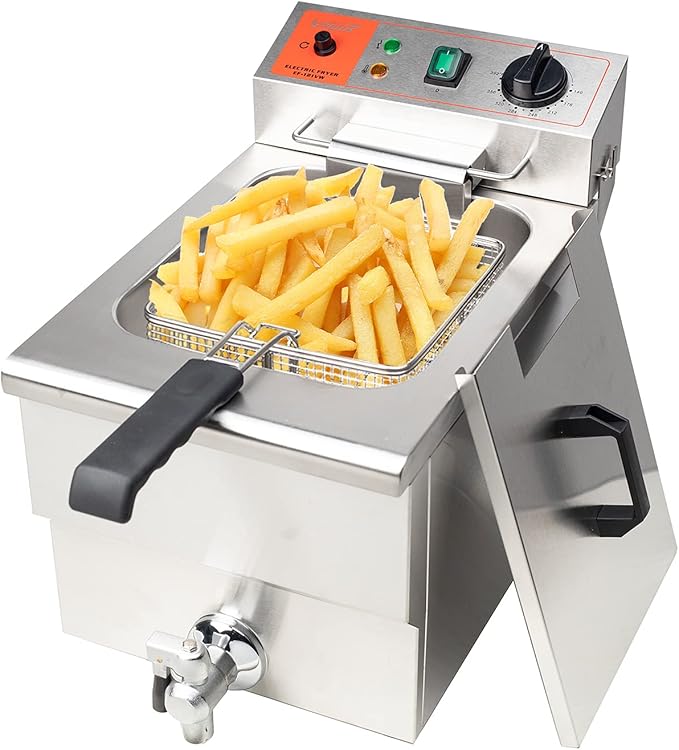 Amazon.com: Valgus 1750W Stainless Steel Electric Deep Fryer 12L Large ...