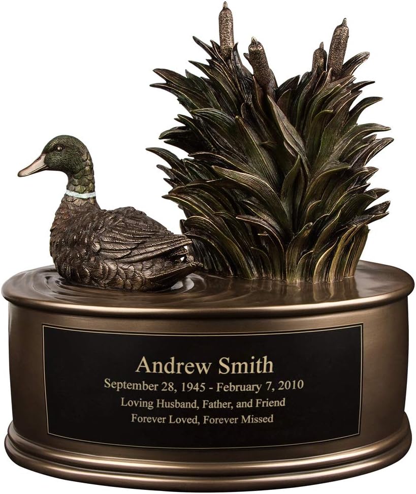 Amazon.com: Perfect Memorials Custom Engraved Duck Cremation Urn (300 ...