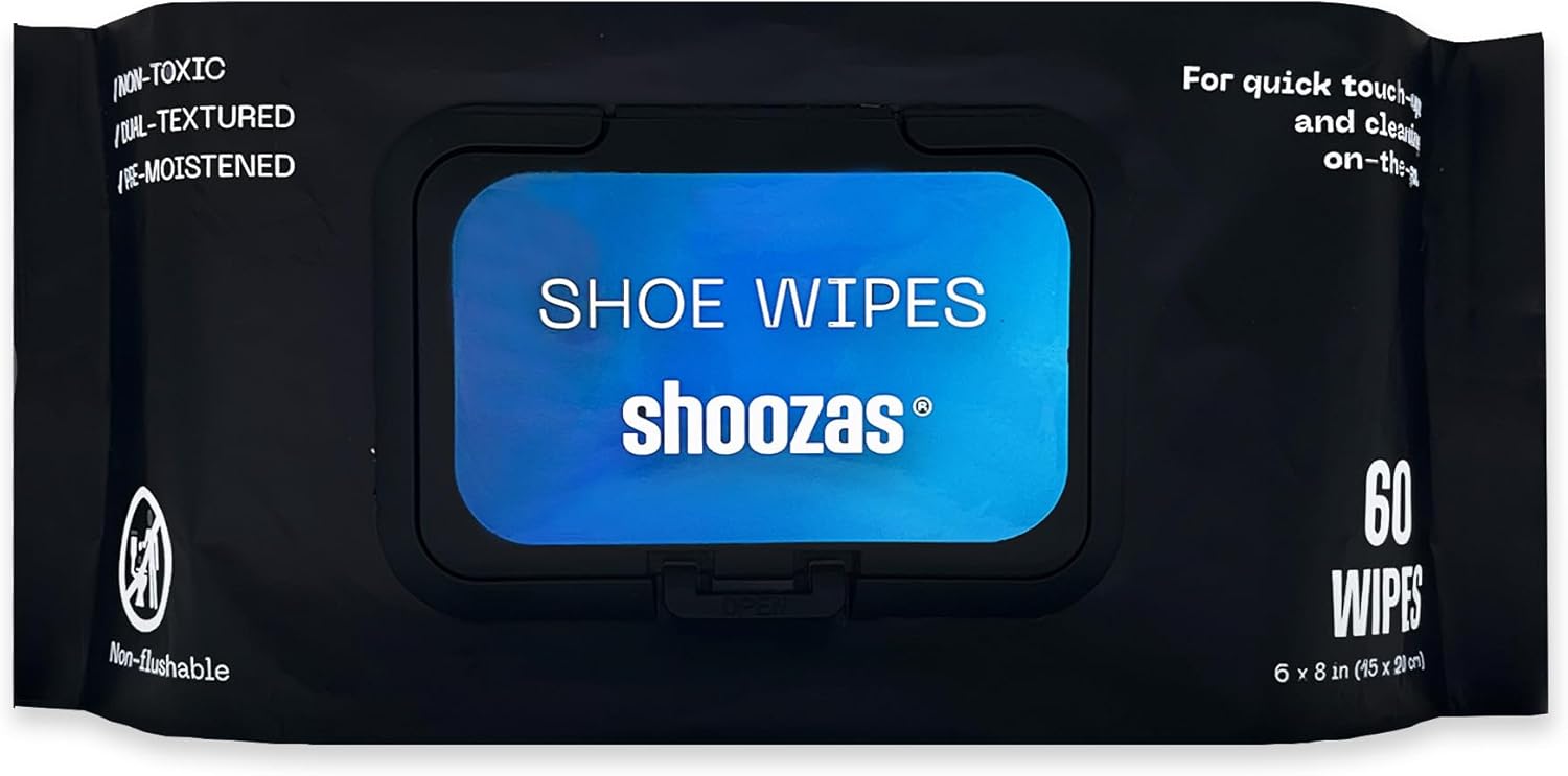 Amazon.com: Shoozas Shoe Cleaner Wipes 2-Pack (60 Wipes) - Quick Wipes ...