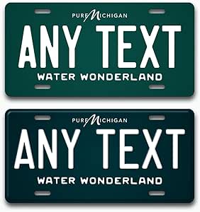 Amazon.com: Personalized Green Michigan Water Wonderland License Plate ...