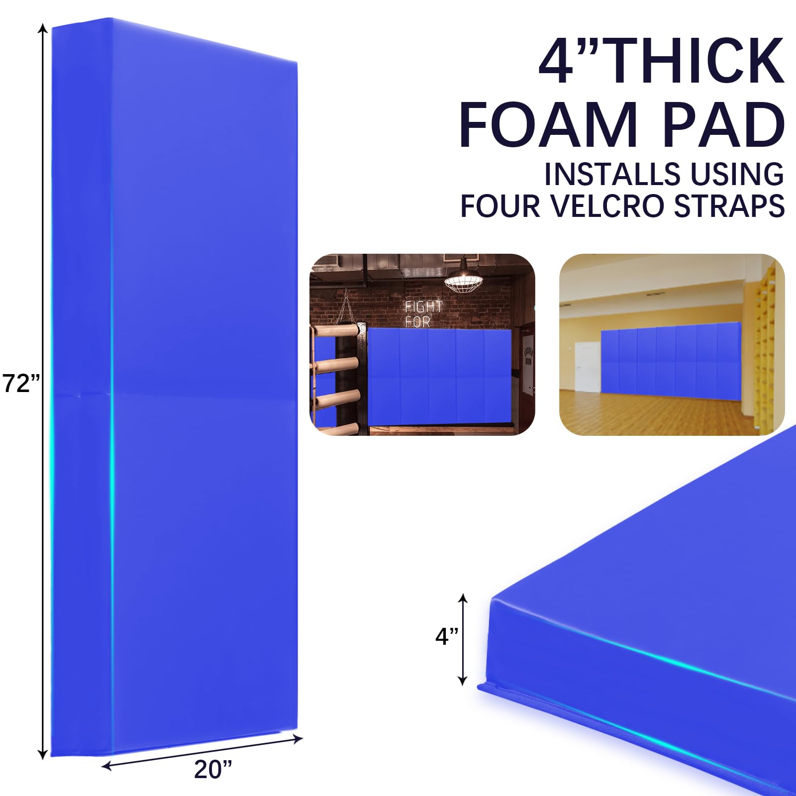 Snapklik.com : PROGOAL 60"/72" High Gym Wall Padding 2" Thick Foam ...