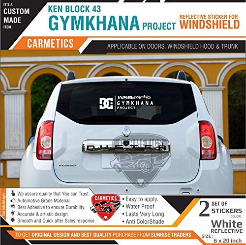 Carmetics White Project Gymkhana Stickers for Tata Aria (Set of 2 ...