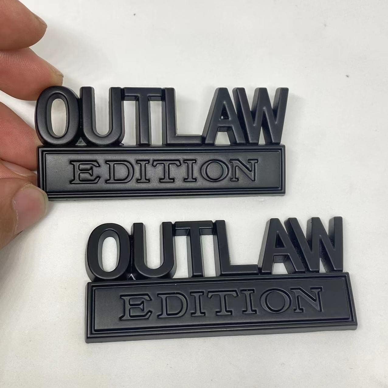 Amazon.com: Set of 2 Outlaw Edition Emblems Metal Badge Sticker 3D Self ...