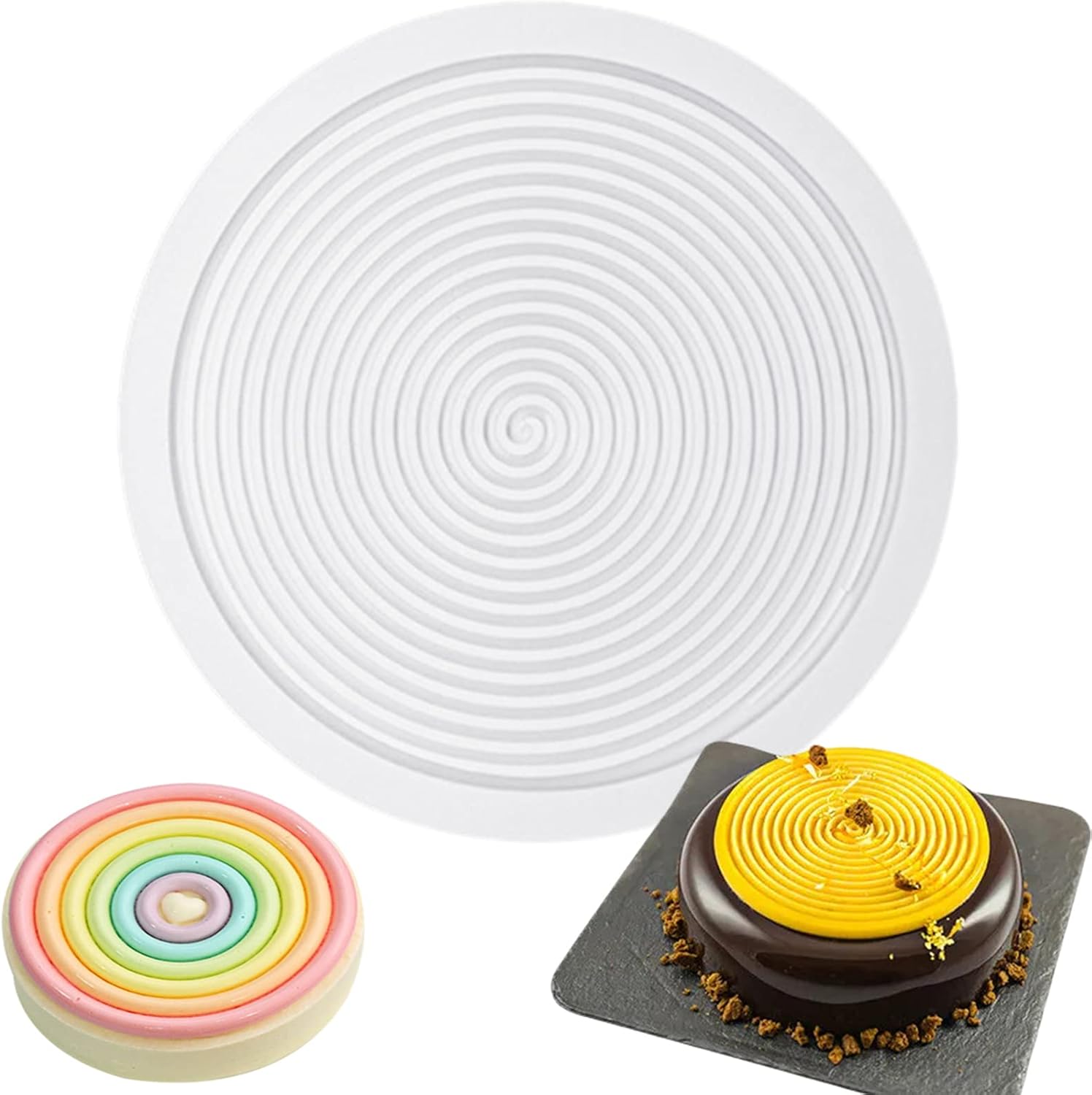 Amazon.com: Circle Baking Pan Tourbillon Round Silicone Mold Disc ...