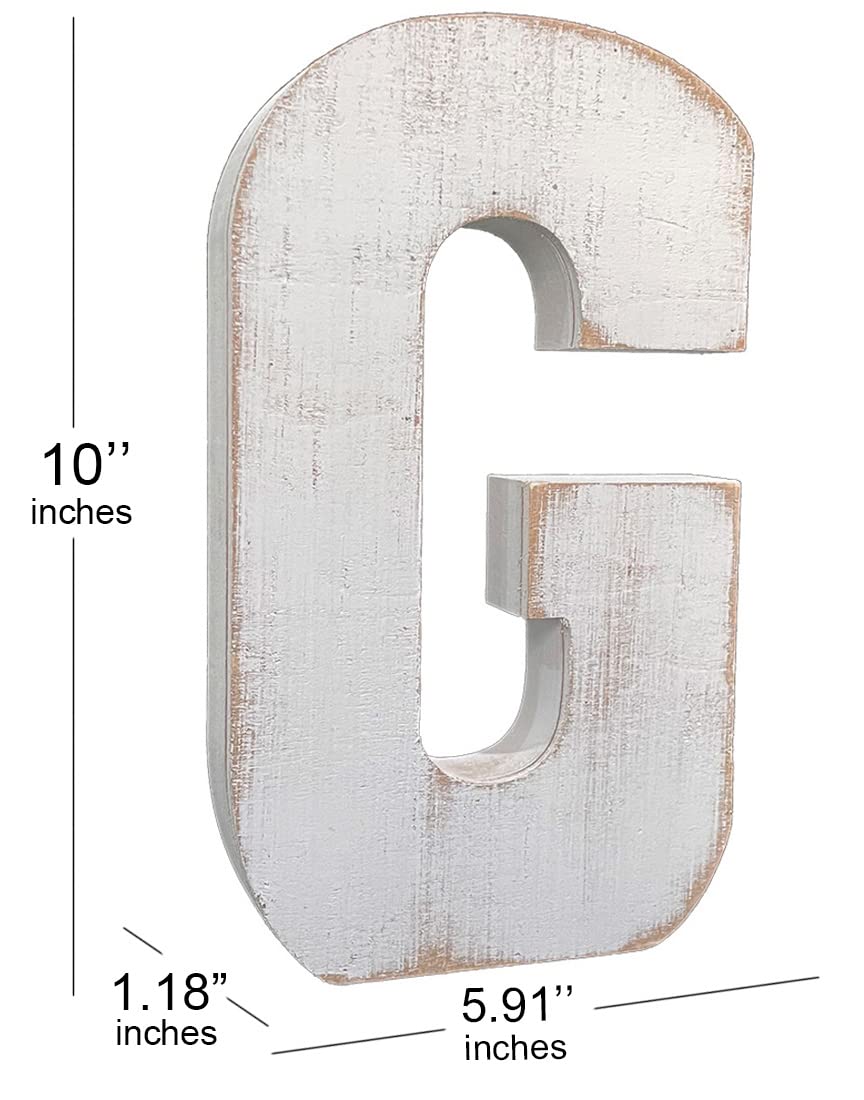 Snapklik.com : ABELOTS Large Wood Letter Distressed White Wash Alphabet ...
